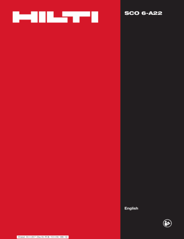 Hilti Cut-out tool SCO 6-A22 Operating Instructions | Manualzz