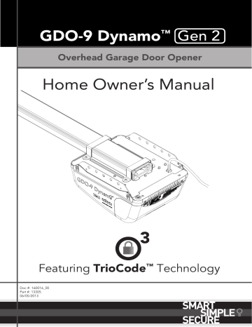 Automatic Technology GDO-9 Dynamo Gen 2 Owner's Manual | Manualzz
