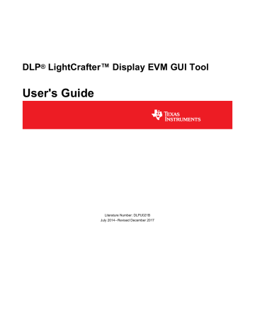 Texas Instruments DLP® LightCrafter™ Display EVM GUI Tool Users (Rev. B ...