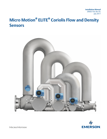 Emerson Micro Motion Elite Coriolis CMFS015 Installation manual | Manualzz