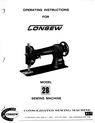 Consew 28 manual | Manualzz