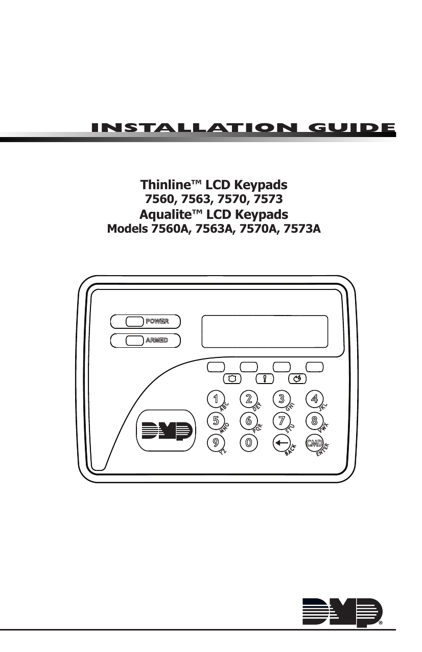 DMP Electronics Aqualite 7563A Installation manual | Manualzz