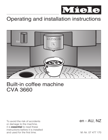 Miele cva 3660 Coffee Maker User manual | Manualzz