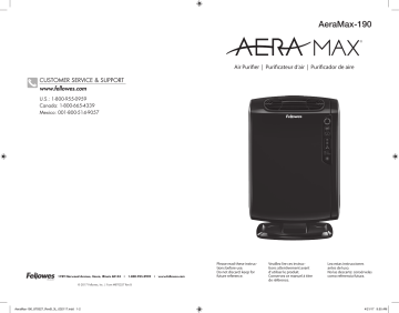 Fellowes AeraMax® 190 Air Purifier Owner Manual | Manualzz