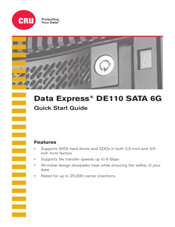 CRU Data Express DE110 SATA 6G Quick Start Guide | Manualzz