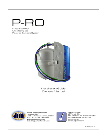 Reverse Osmosis System Precision RO Installation Guide | Manualzz