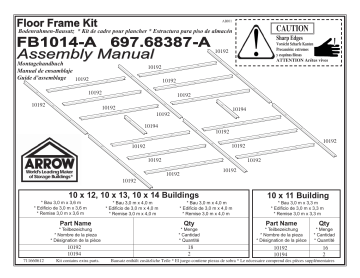 Arrow Floor Frame Kit Fb109 A Instructions | Floor Roma