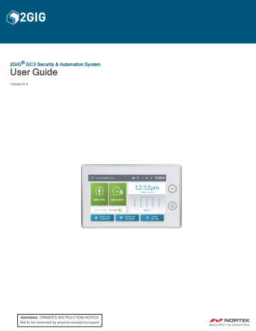 2GIG GC3 Security & Automation System User Guide | Manualzz
