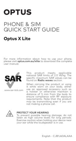 Optus X Lite Quick start manual | Manualzz