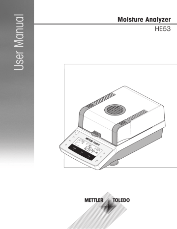 Mettler Toledo HE53 Halogen Moisture Analyzer User manual | Manualzz