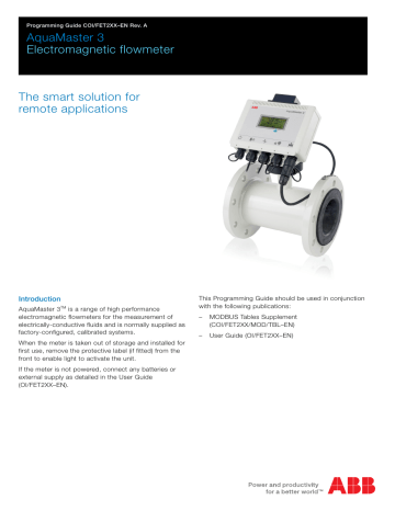 Electromagnetic flowmeter AquaMaster 3 - Programming Guide | Manualzz