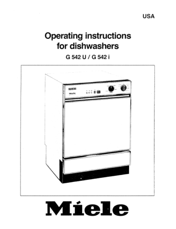 Miele G542 Owner Manual | Manualzz