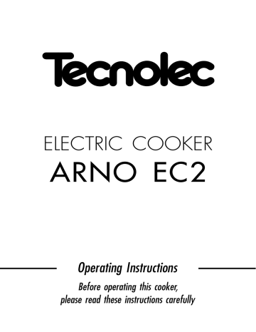 Tecnolec Electric Cooker EC2 Operating Instructions | Manualzz
