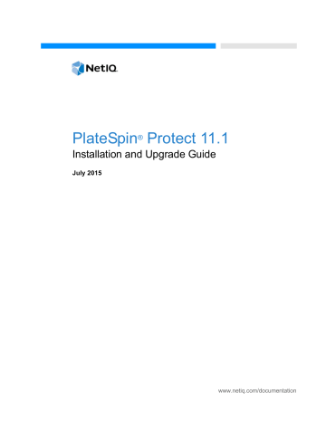 PlateSpin Protect 11.1 Installation and Upgrade Guide | Manualzz