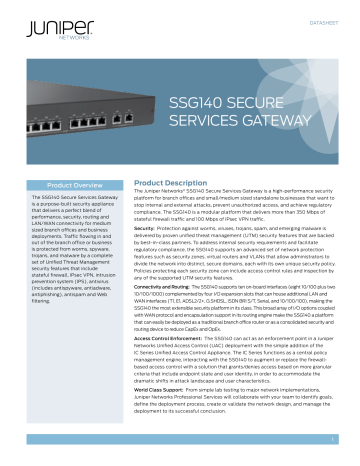 Juniper SSG140 Product Overview | Manualzz