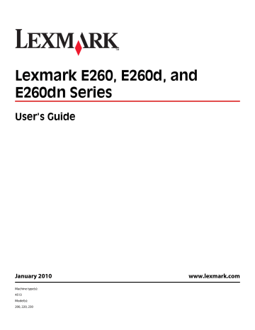 Lexmark E260d Series User manual | Manualzz