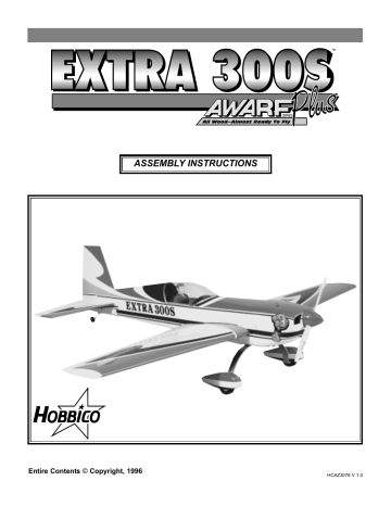 Hobbico Extra 300S Assembly Instructions Manual | Manualzz