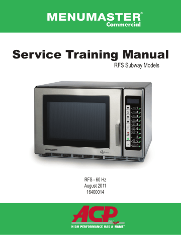 ACP MenuMaster RFS Subway Service Training Manual | Manualzz