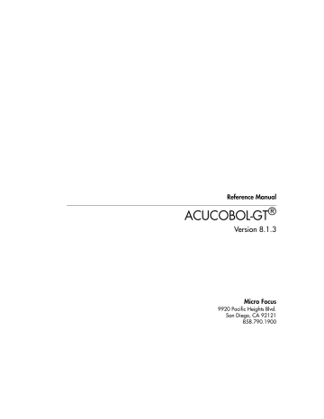 ACUCOBOL-GT 8.1.3 Reference Manual | Manualzz