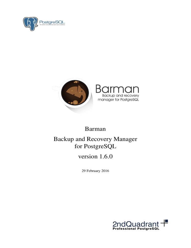 Barman Backup And Recovery Manager For Postgresql Version