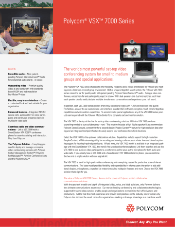 Polycom VSX 7000e Series Brochure & Specs | Manualzz