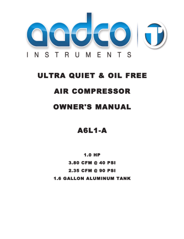 Aadco A6L1 A Air Compressor Owner's Manual | Manualzz