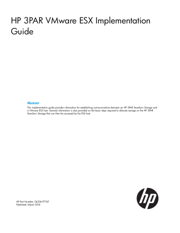 HP 3PAR VMware ESX Implementation Guide | Manualzz