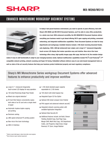 Sharp MX-DS11 Specification Sheet | Manualzz