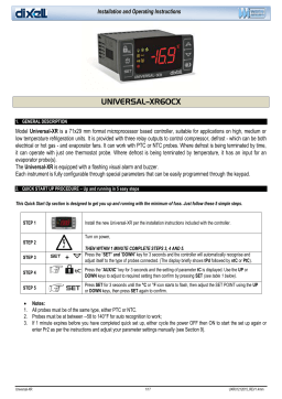 dixell UNIVERSAL XR60CX - Installation and operating instructions, Owner's manual