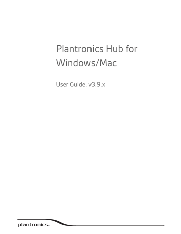 Plantronics Hub User Guide | Manualzz