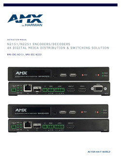 AMX NMX-ENC-N2151 Encoder - Data Sheet, Quick start Guide, User guide ...
