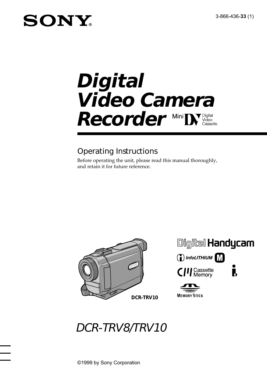 Sony DCR-TRV10 User manual | Manualzz