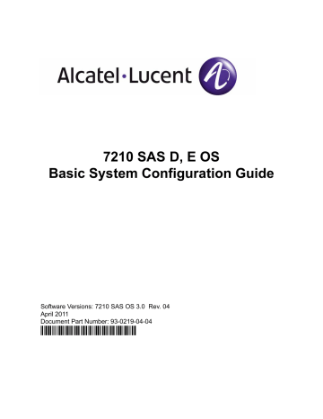7210 SAS D, E OS Basic System Configuration Guide | Manualzz