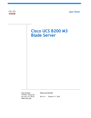 Cisco UCS B200 M3 Spec sheet | Manualzz
