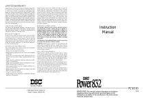 DSC Power 832 Security System Instruction Manual | Manualzz