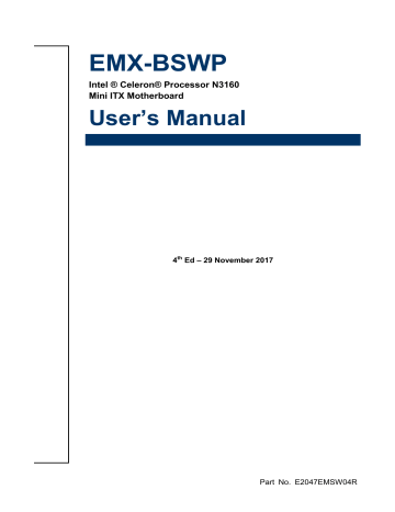 Avalue Technology EMX-BSWP User manual | Manualzz
