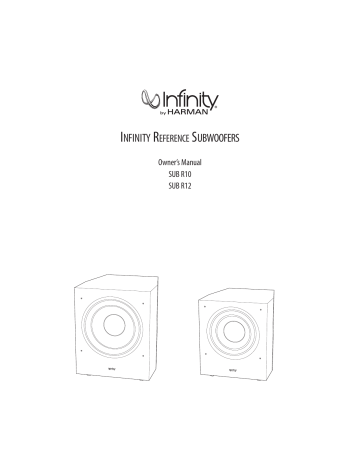 Infinity SUB R10 Owner's Manual | Manualzz