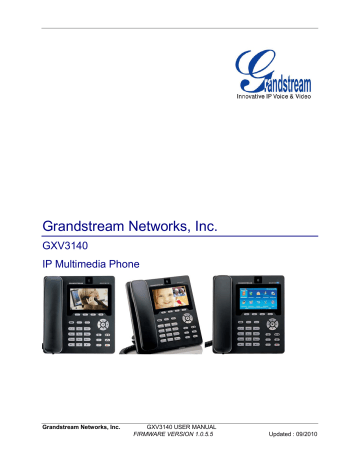 Grandstream GXV 3140 IP Multimedia Phone User Manual | Manualzz