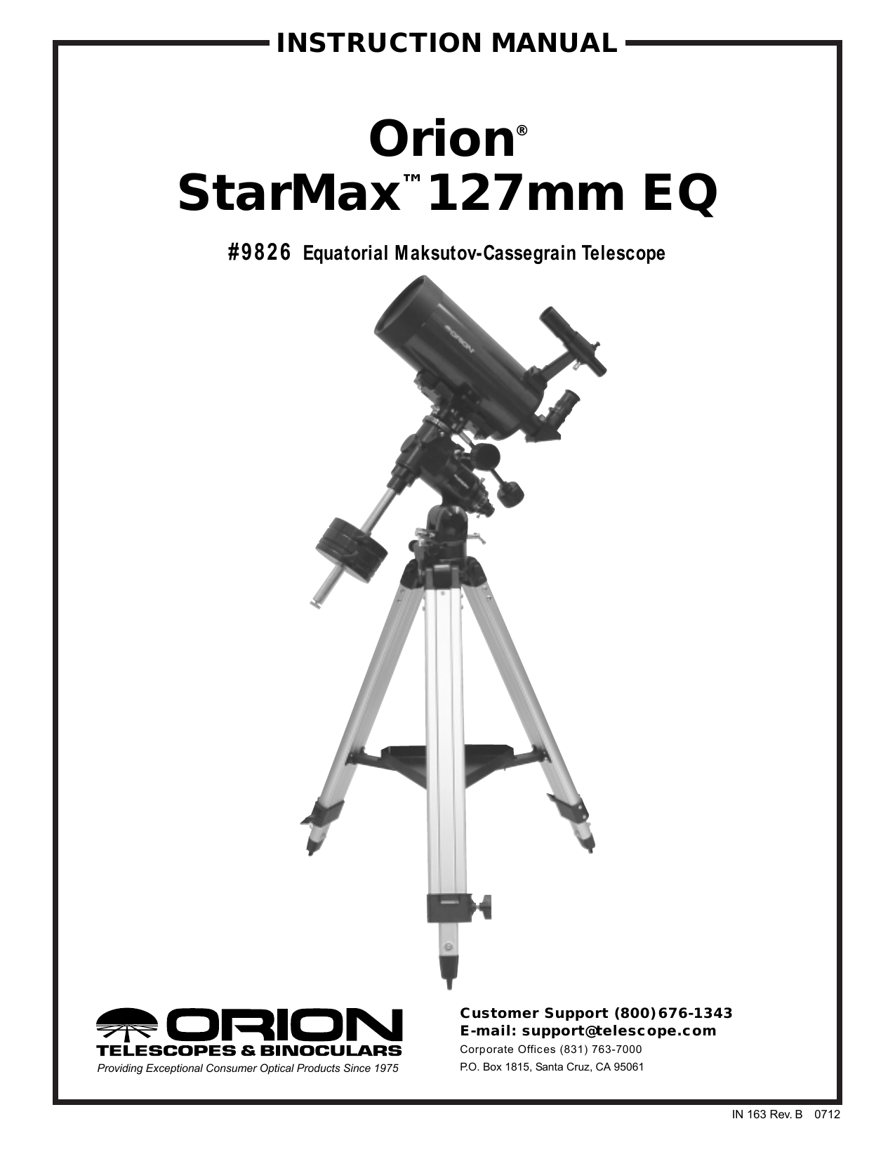 Orion STARMAX 127mm EQ Instruction manual | Manualzz