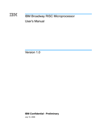 IBM RISC Microprocessor Broadway User's Manual | Manualzz