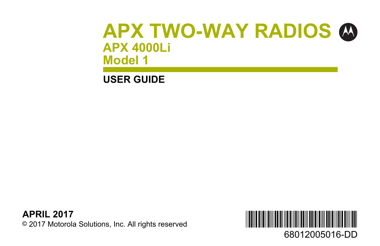 Motorola APX 4000Li User manual | Manualzz