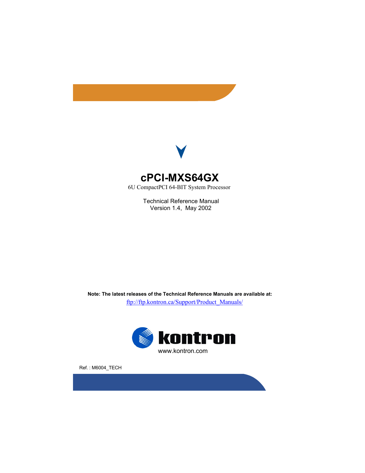 kontron cPCI-MXS64GX Technical Reference Manual | Manualzz