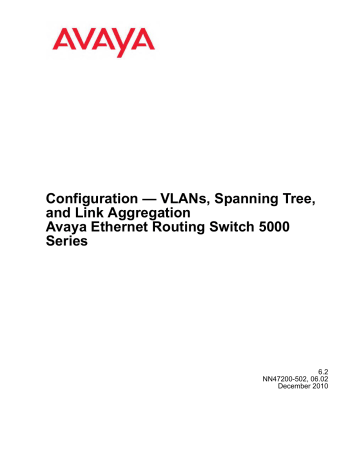 Avaya Ethernet Routing Switch 5000 Configuration Guide | Manualzz