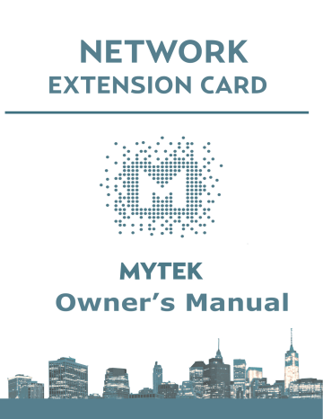 Mytek Manhattan II Network Extension Card User’s Manual | Manualzz