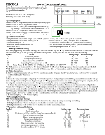 Temperature Controller DIN300A User Manual | Manualzz