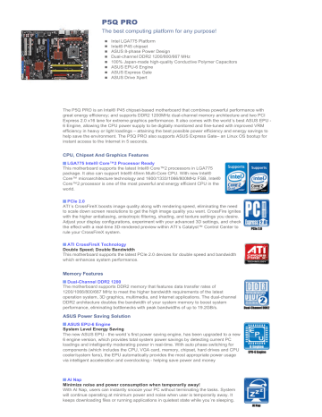 P5Q PRO Datasheet | Manualzz