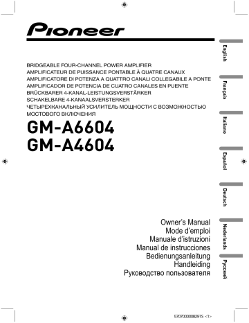 Pioneer GM-A4604 User Manual | Manualzz
