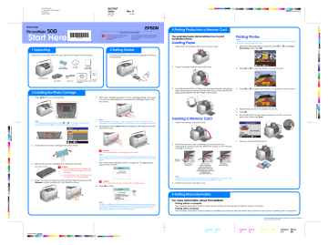 EPSON PictureMate 500 Setup | Manualzz