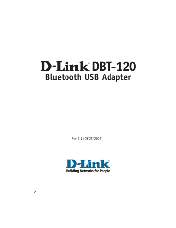 D-Link DBT-120 Bluetooth USB Adapter User Manual | Manualzz
