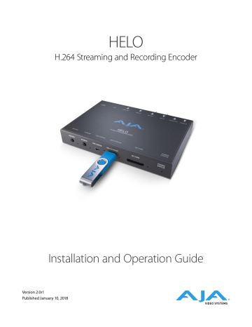 AJA HELO H.264 Encoder Installation Guide | Manualzz